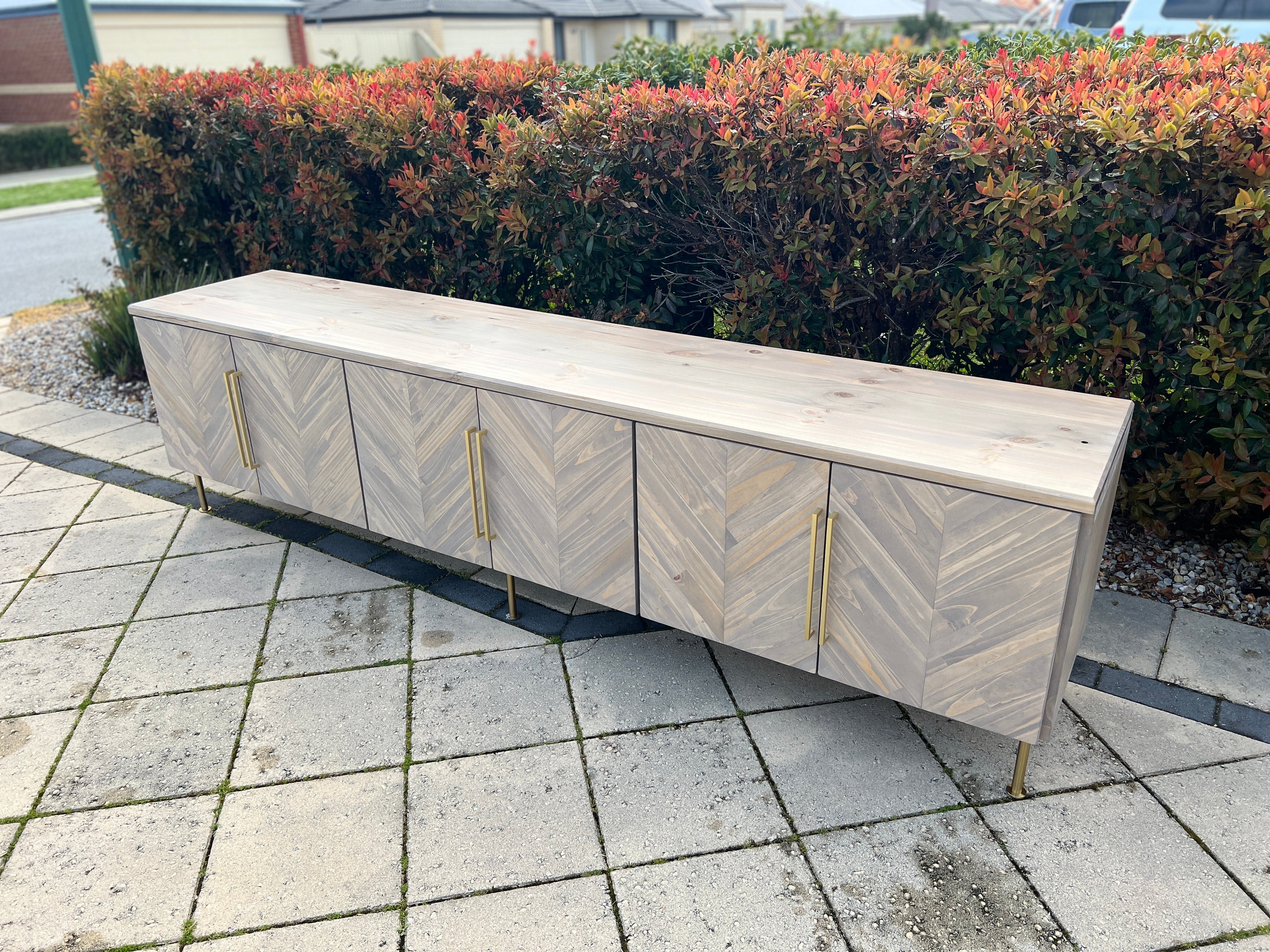 Laurel Herringbone Entertainment Unit | Mikhail Made